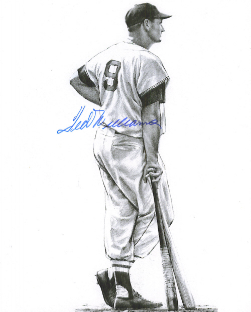 Ted Williams Signed 8x10 Photo - Lithograph - Red Sox HOF (Scoreboard ...