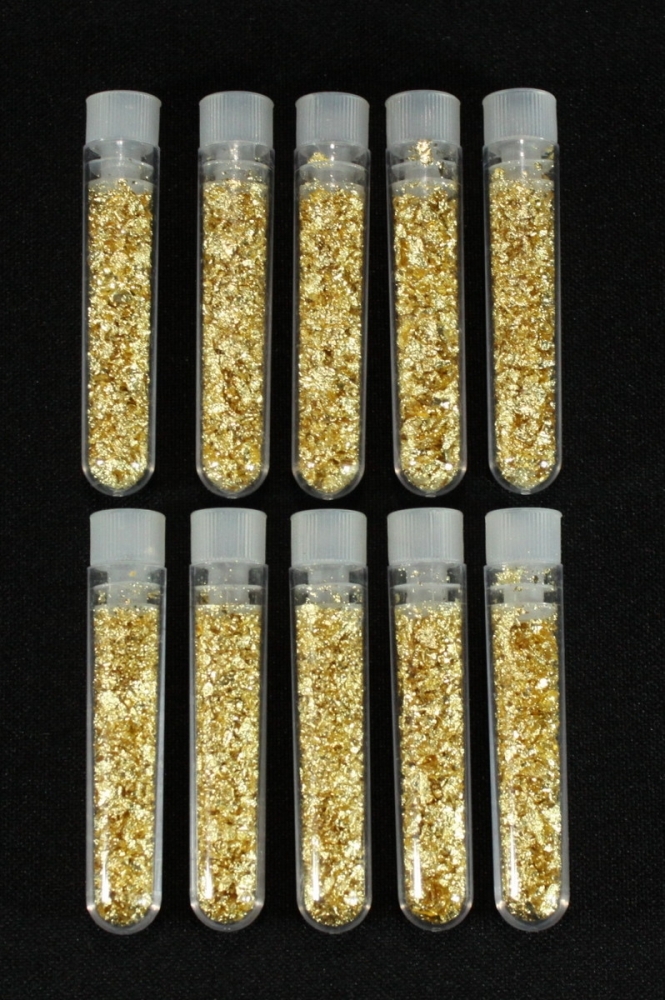 Lot of (10) Vials of 24k Gold Flakes | Pristine Auction