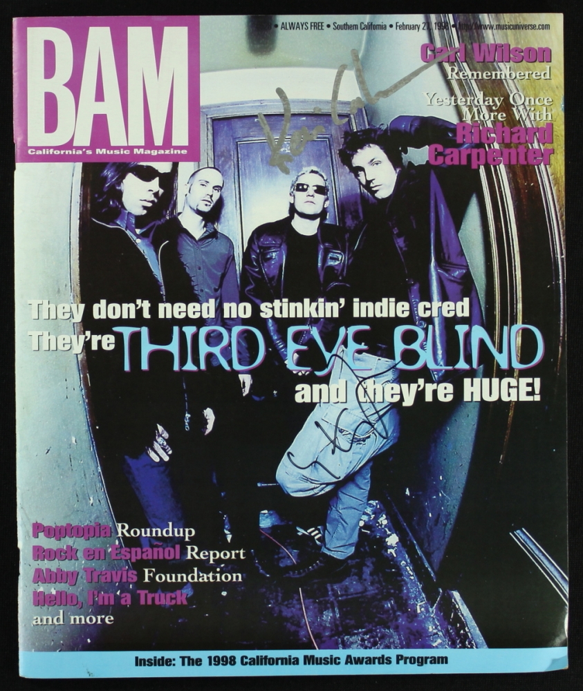 Third Eye Blind BAM Magazine Signed by (2) with stephan Jenkins & Kevin ...