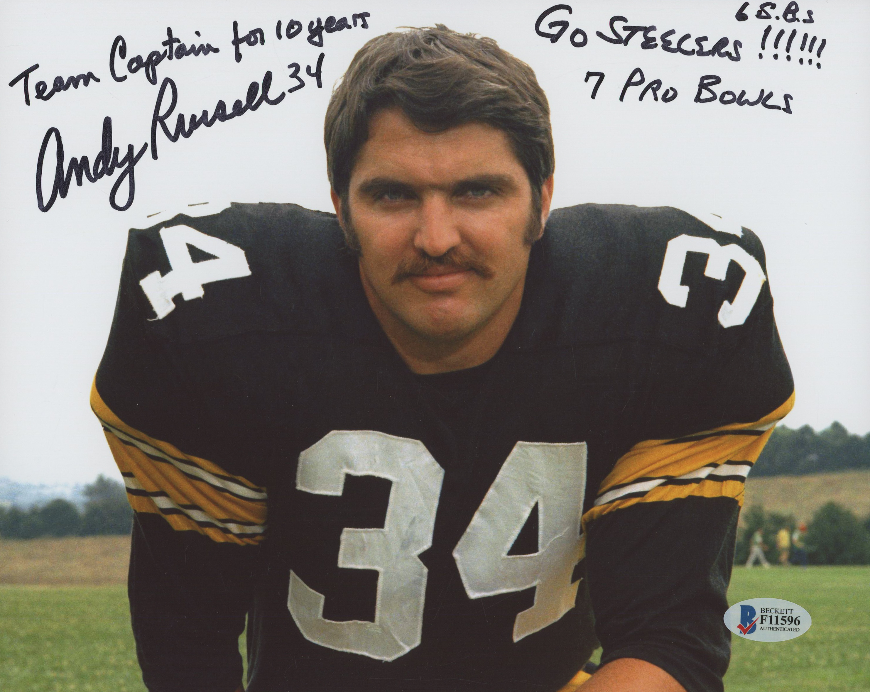 Andy Russell Signed Steelers 8x10 Photo With Extensive Inscriptions ...