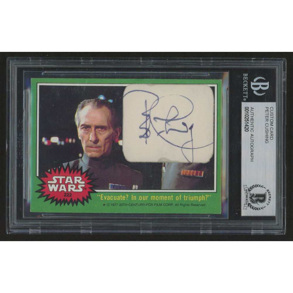 Peter Cushing Signed 1977 Custom Cut Star Wars Collectors Card (BGS ...