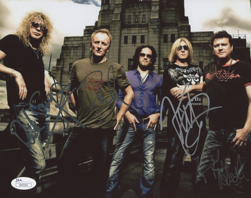 Def Leppard Signed 8x10 Photo Signed by (4) including Joe Elliott, Phil ...