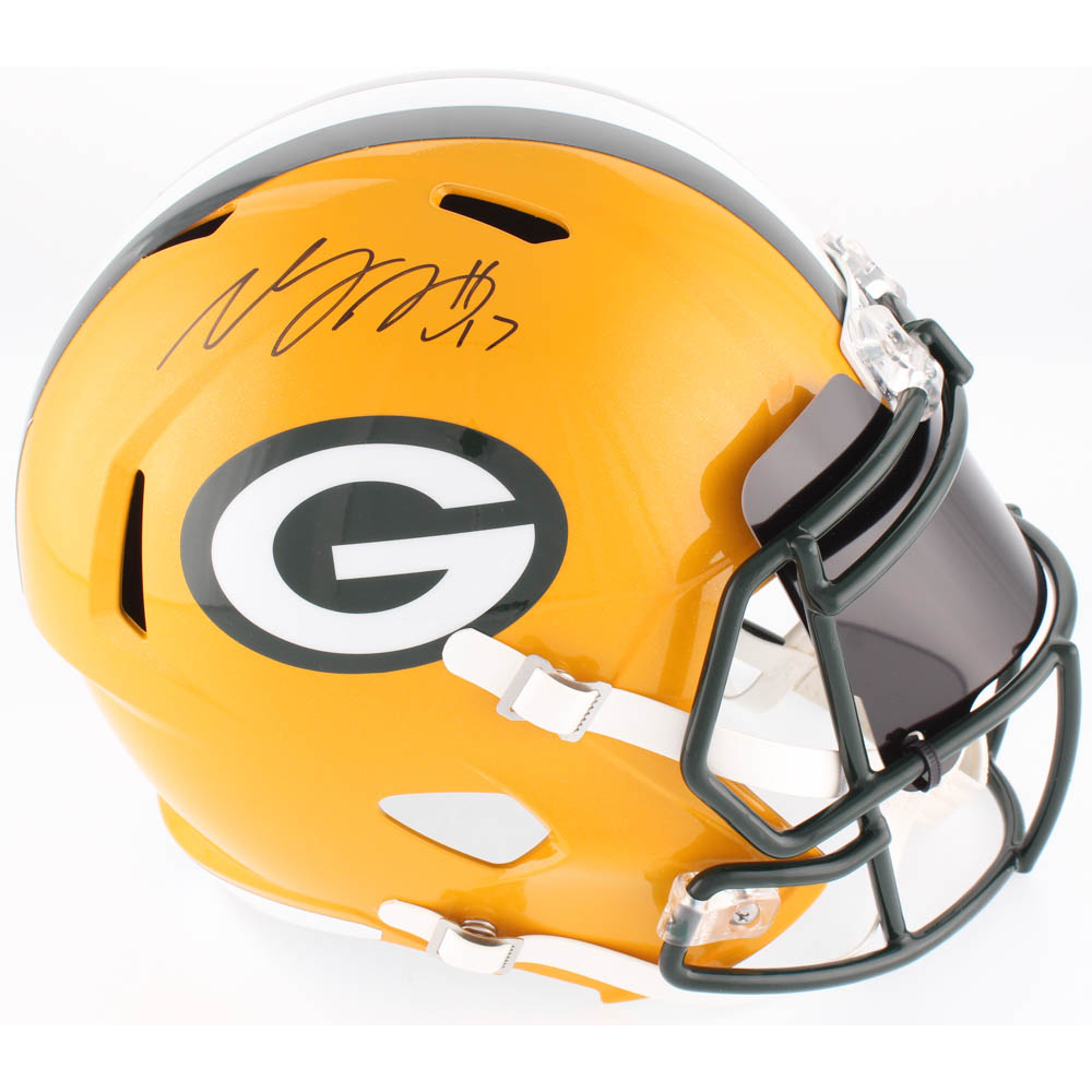 Davante Adams Signed Packers Full-Size Speed Helmet With Black Visor ...