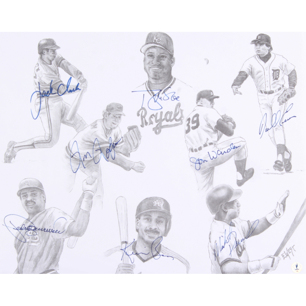 Major League Baseball Sketch 11x14 Lithograph Signed by (8) with Jack ...