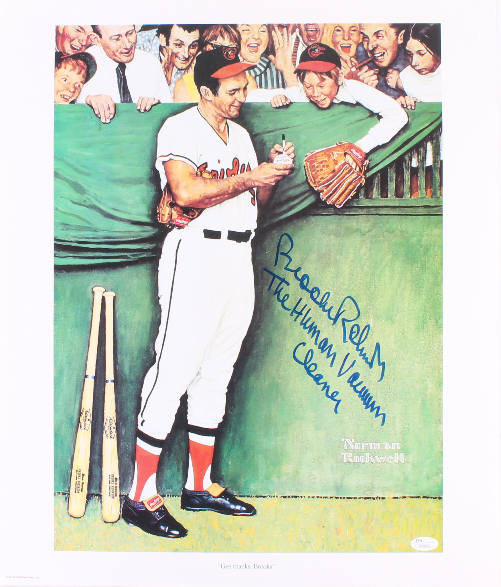 Brooks Robinson Signed Orioles 18x21 Norman Rockwell Lithograph ...