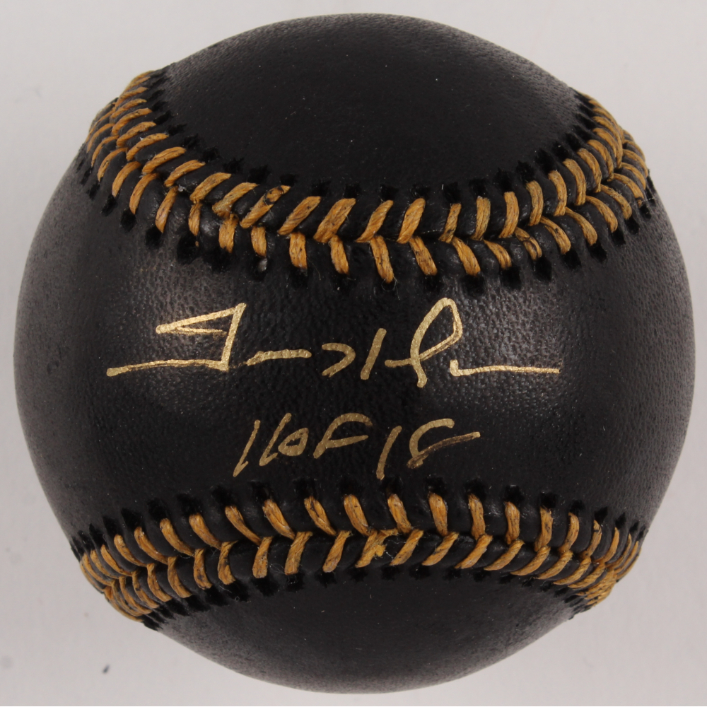Trevor Hoffman Signed OML Black Leather Baseball Inscribed "HOF 18 ...