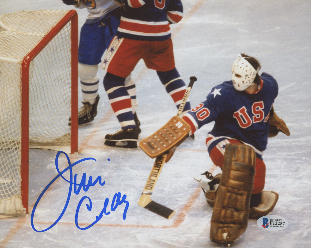 Jim Craig Signed Team USA 8x10 Photo (Beckett COA) | Pristine Auction
