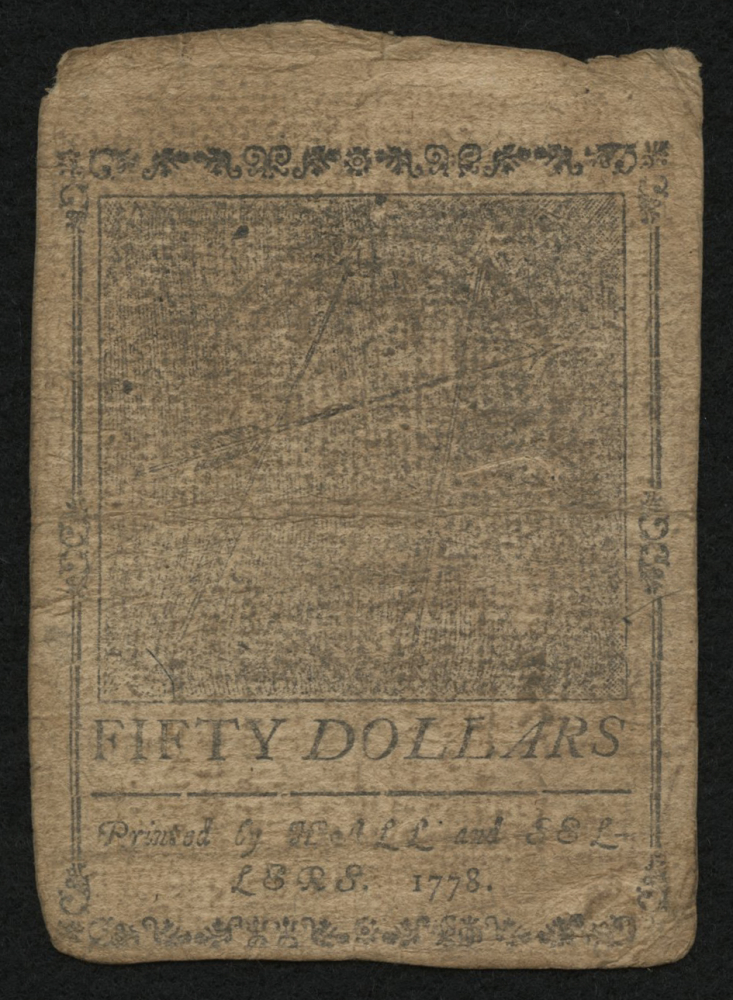 1778 $50 Fifty Dollars Continental Colonial Currency Note | Pristine ...