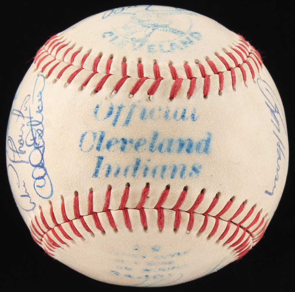 Cleveland Indians Logo Baseball Signed by (16) with Rick Sutcliffe, Dan ...