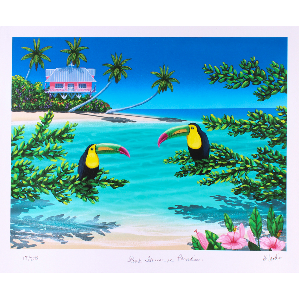 Dan Mackin - "Pink House in Paradise" Signed Limited Edition 20x24 Fine ...
