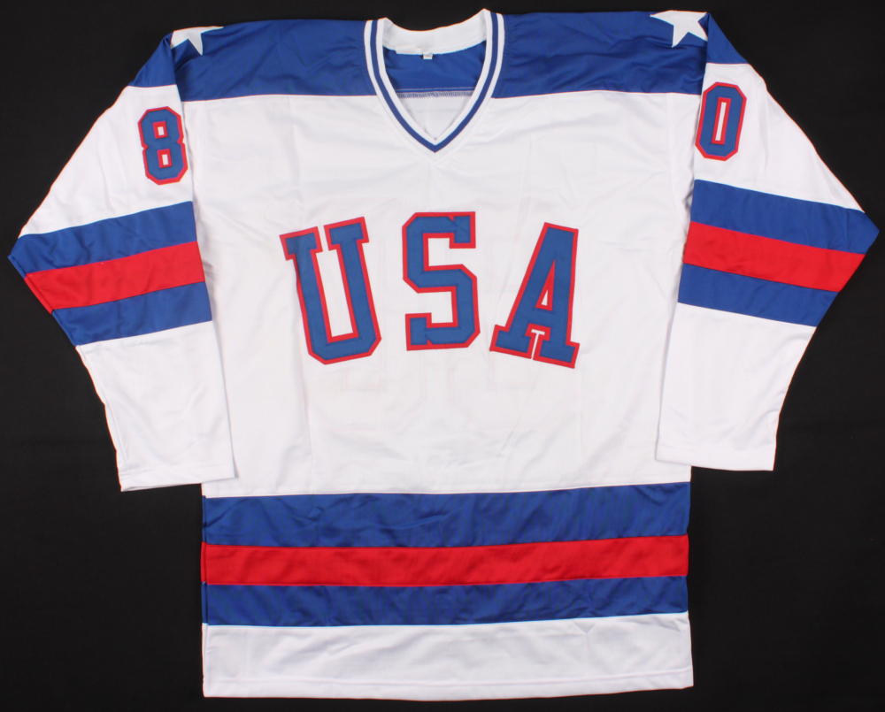 1980 Team USA Hockey Jersey Team-Signed by (20) with Mike Eruzione ...