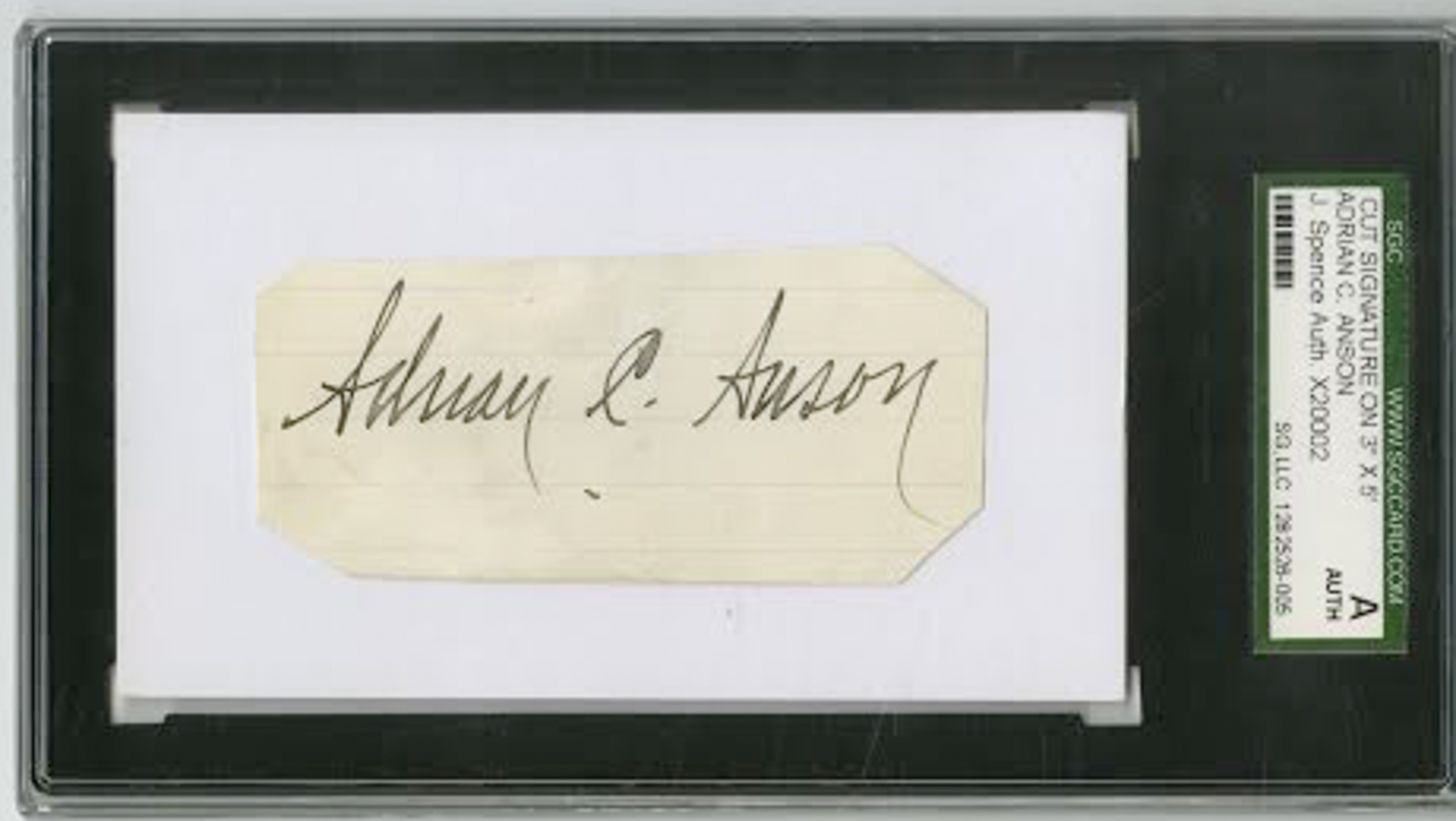 Cap Anson Signed Cut on 3x5 Card (SGC Encapsulated) | Pristine Auction