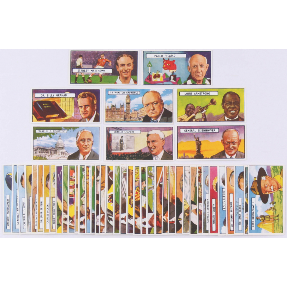 1966 Lyons Maid "Famous People" Near Complete Set of (47/48) Cards with ...