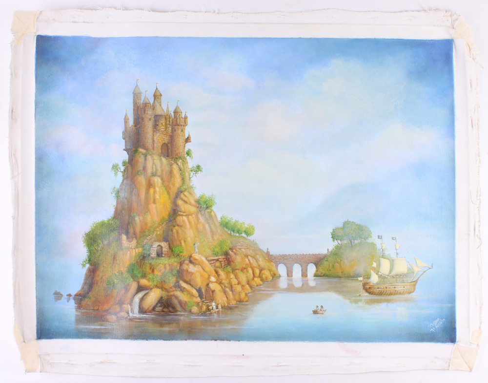 Isis Dora Signed "The Castle of Fantasy" 24x31 Original Oil Painting on ...
