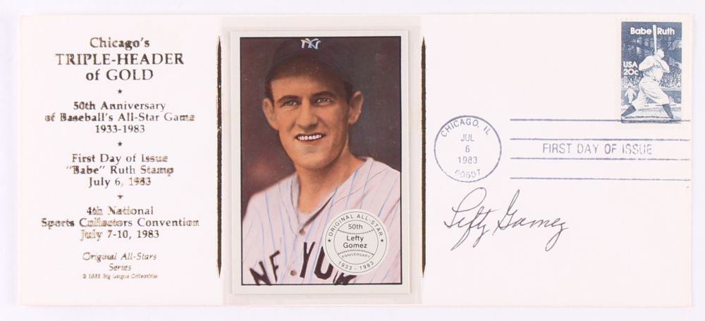 Lefty Gomez Signed Yankees "Chicago's Triple-Header of Gold" 1983 FDC ...