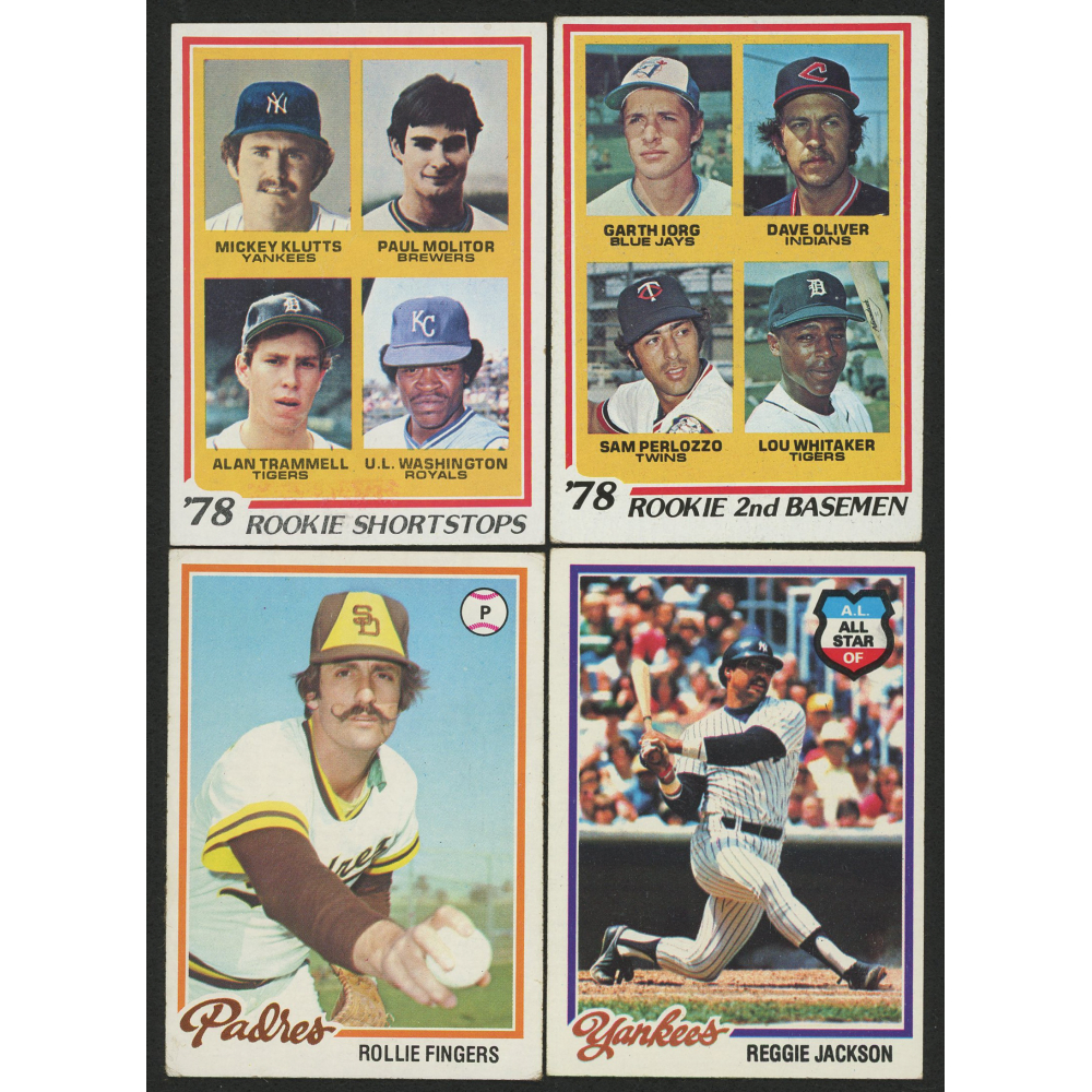 Lot of (4) 1978 Topps Baseball Cards with #140 Rollie Fingers, #200 ...