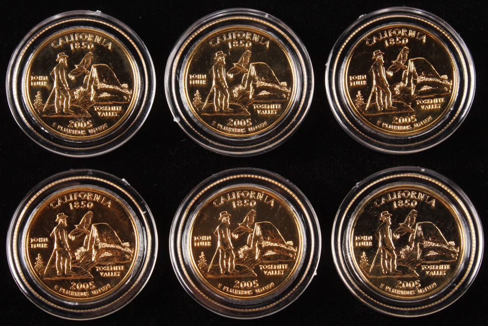 Set of (6) Marilyn Monroe Movies 24K Gold Plated Colorized Quarters ...