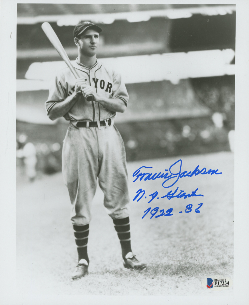 Travis Jackson Signed Giants 8x10 Photo Inscribed "N.Y. Giants 1922-36 ...