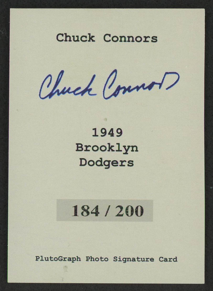 2002 Plutograph Photo Signature Card #184 Chuck Connors | Pristine Auction