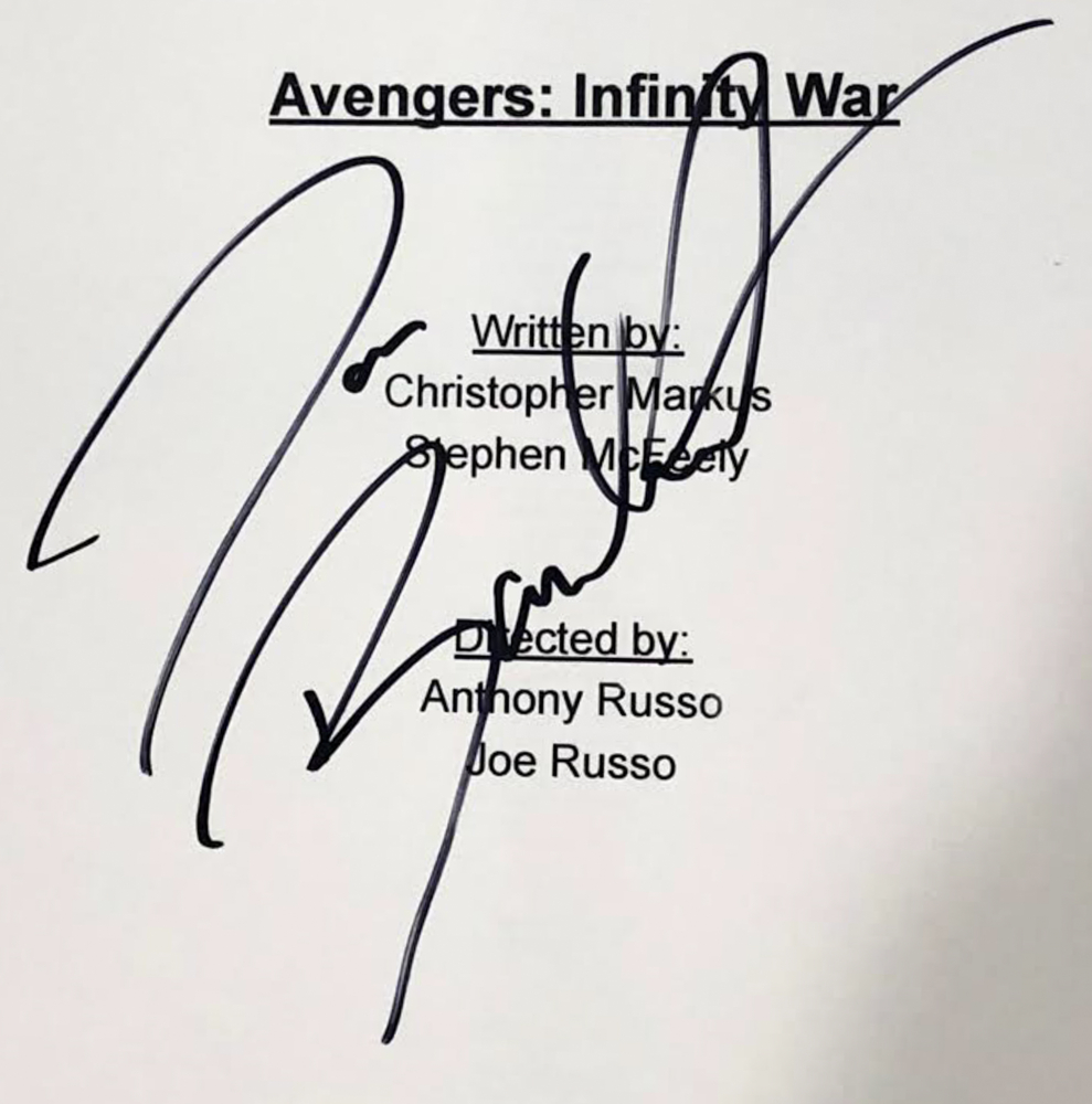 Dave Bautista Signed "Avengers: Infinity War" Full Movie Script (PSA ...
