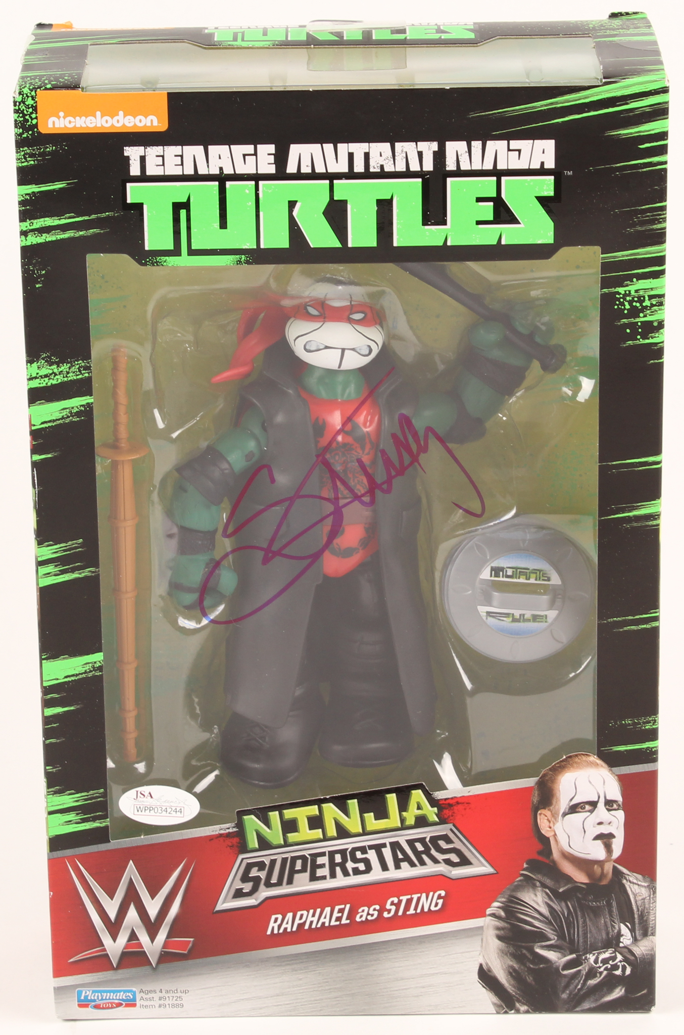 Sting Signed WWE Teenage Mutant Ninja Turtles "Raphael as Sting" Action ...