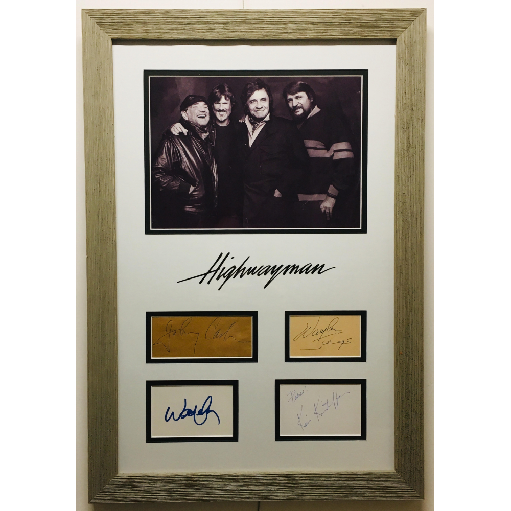The Highwaymen 17x24.5 Custom Framed Signature Cut Display Signed by (4 ...