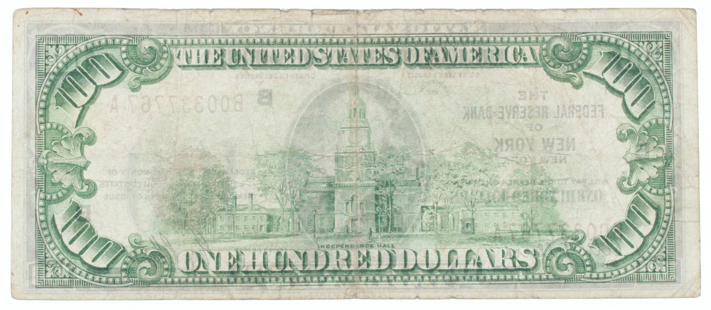 1929 $100 One Hundred Dollars U.S. National Currency Bank Note with Brown Seal (The Federal ...