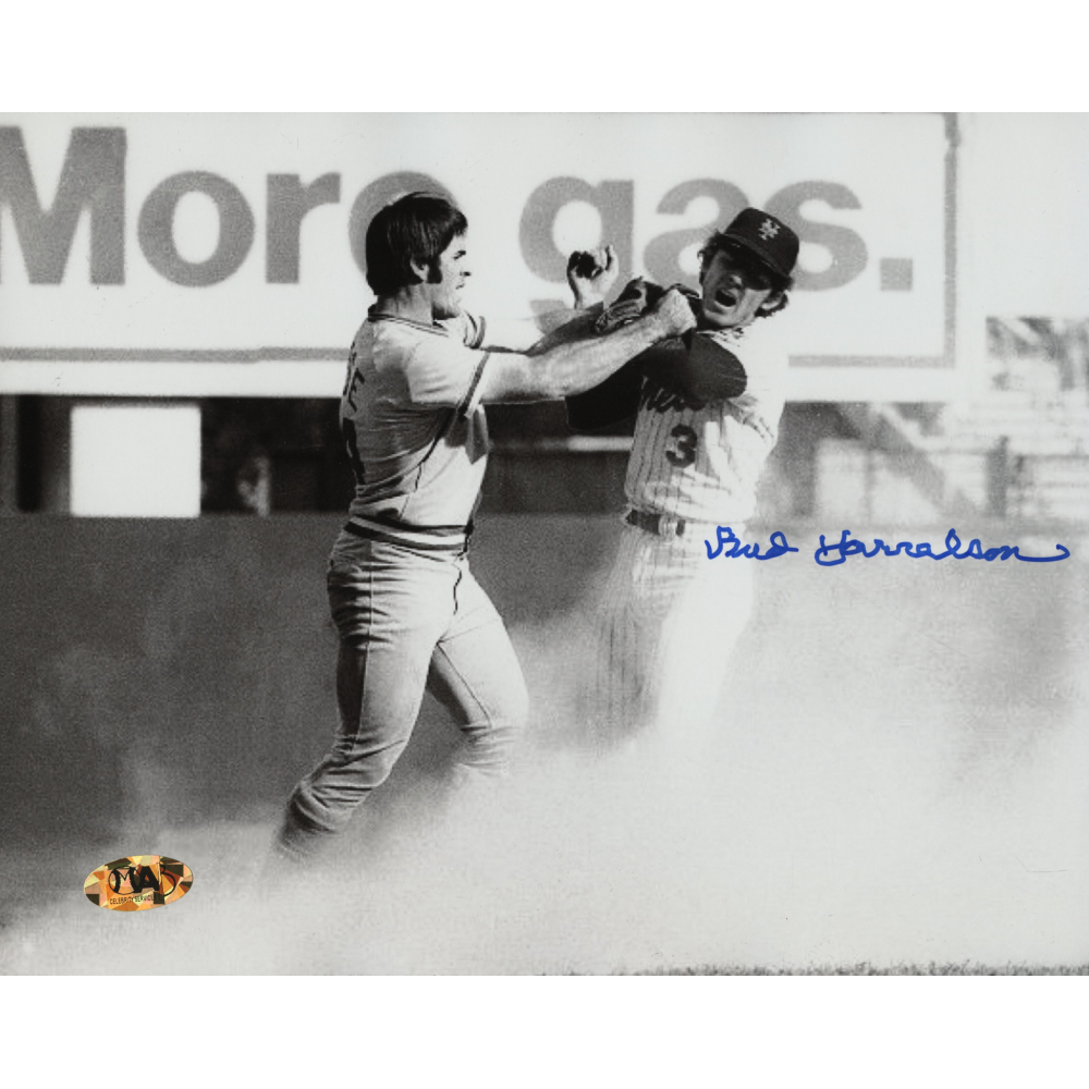 Bud Harrelson Signed Mets 8x10 Photo With Pete Rose (MAB Hologram ...