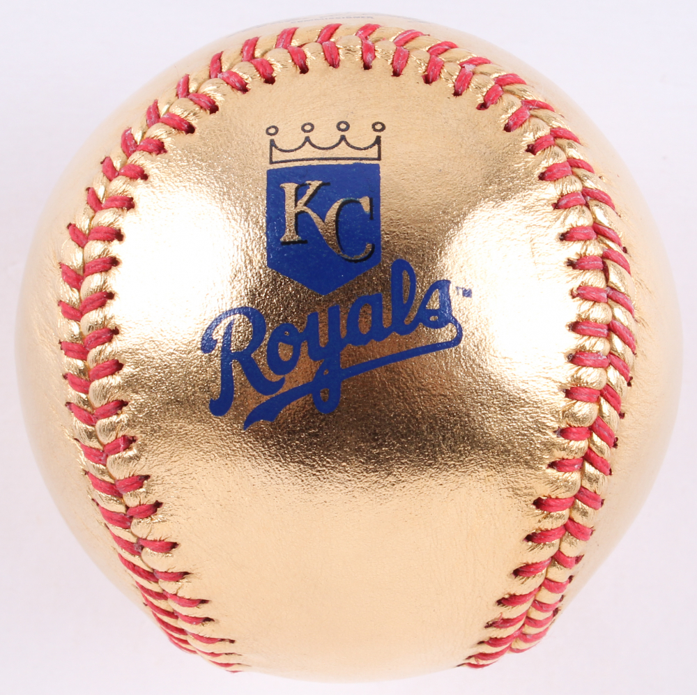 Royals 24 Kt. Gold OML Logo Baseball with Display Case | Pristine Auction