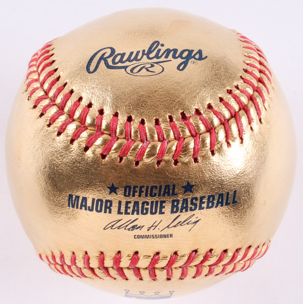 Royals 24 Kt. Gold OML Logo Baseball with Display Case | Pristine Auction
