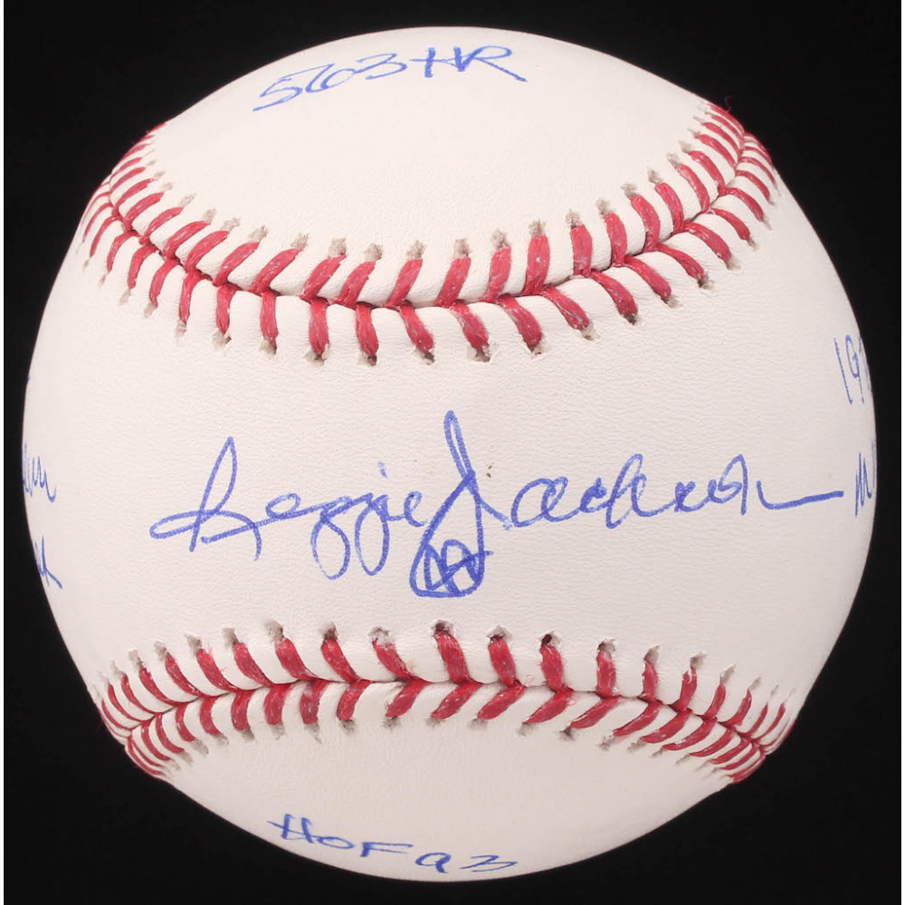 Reggie Jackson Signed OML Baseball with Multiple Inscriptions (JSA COA ...
