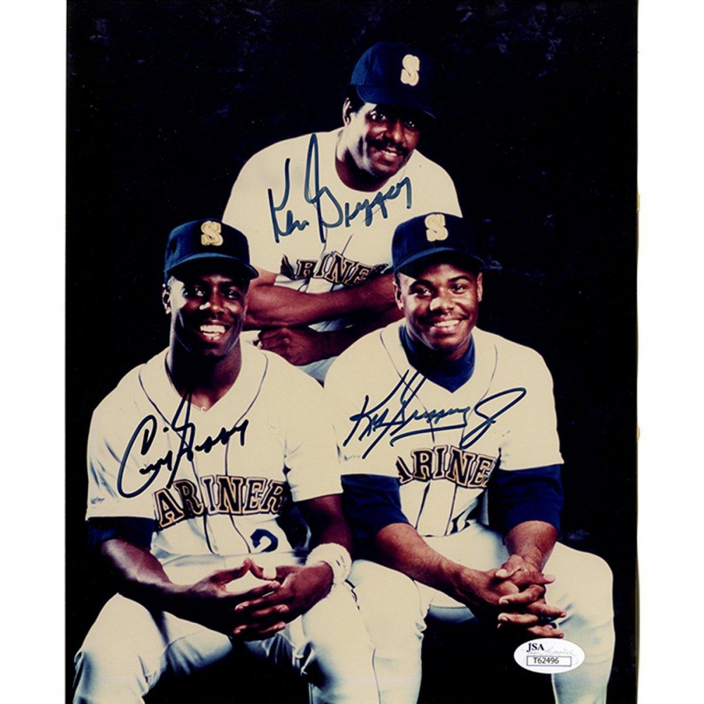 Ken Griffey Sr., Ken Griffey Jr. & Craig Griffey Signed Mariners ...