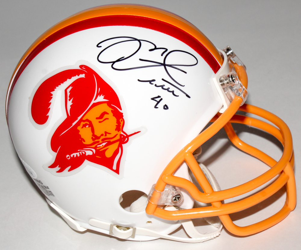 Mike Alstott Signed Tampa Bay Buccaneers Throwback Mini Helmet (JSA COA ...