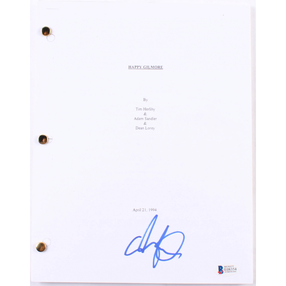 Adam Sandler Signed "Happy Gilmore" Full Movie Script (Beckett COA ...