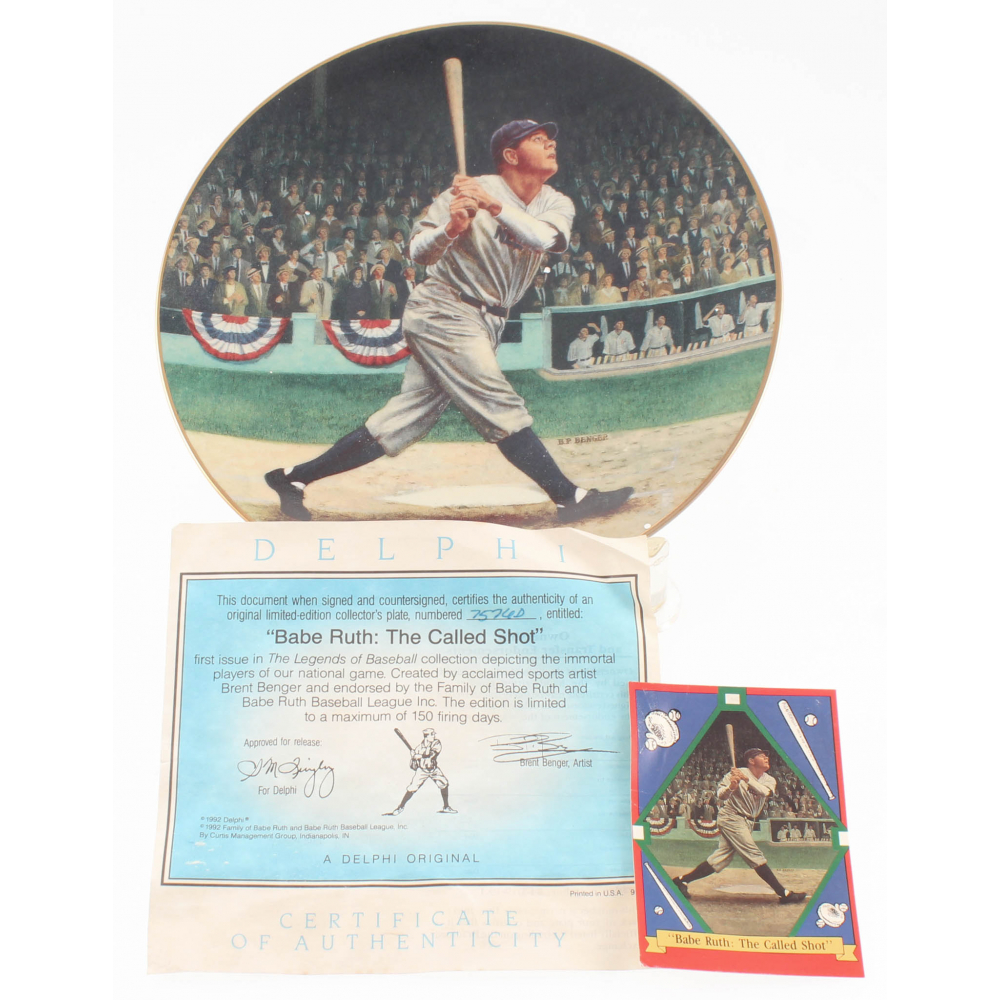 Babe Ruth "Babe Ruth: Called The Shot" Limited Edition Porcelain Plate ...