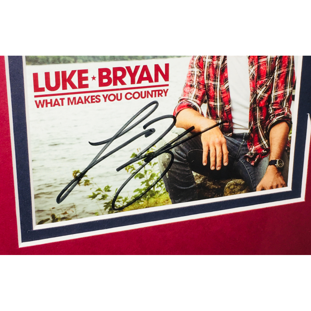 Luke Bryan Signed 16x20 Custom Framed CD Display (JSA COA) | Pristine ...