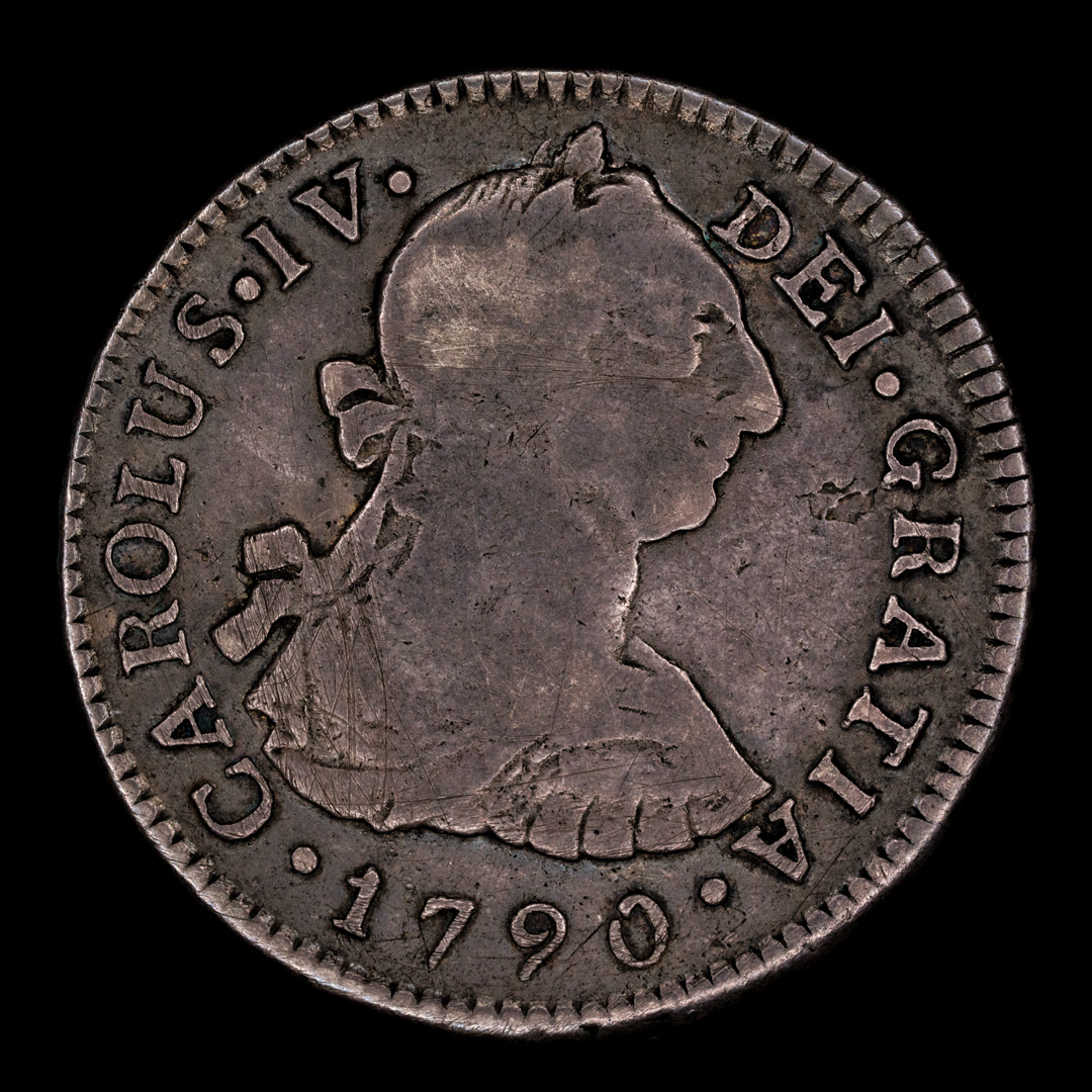 1790-IJ CAROLUS IV Peru Spanish Colonial Silver 2 Reales Coin ...