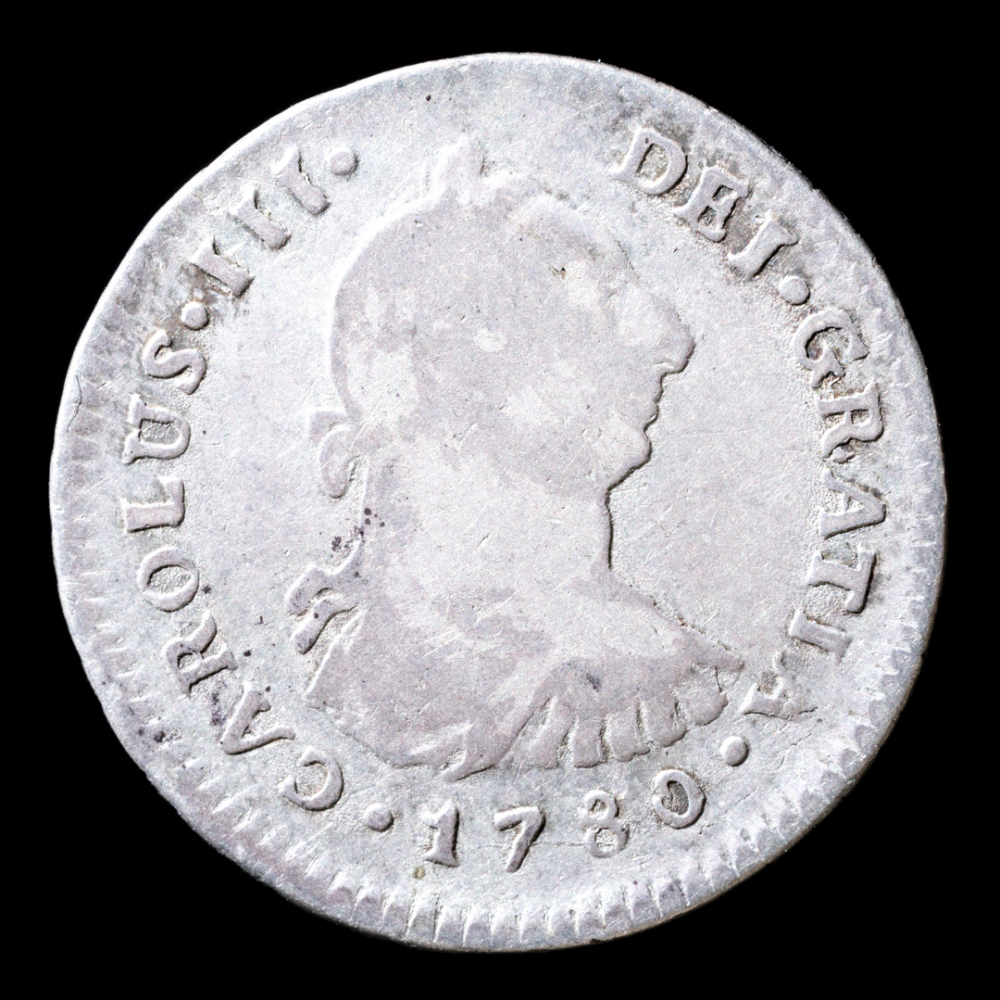 1780-LME MI CAROLUS III Peru Spanish Colonial Silver 1 Reale Coin ...
