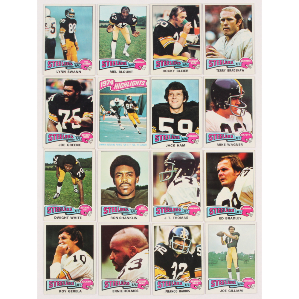 Lot of (16) 1975 Topps Football Cards with #282 Lynn Swann RC, #12 Mel ...