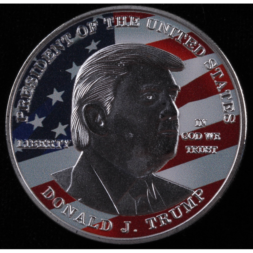 2017 Donald Trump Presidential Silver Plated Colorized Souvenir Coin ...