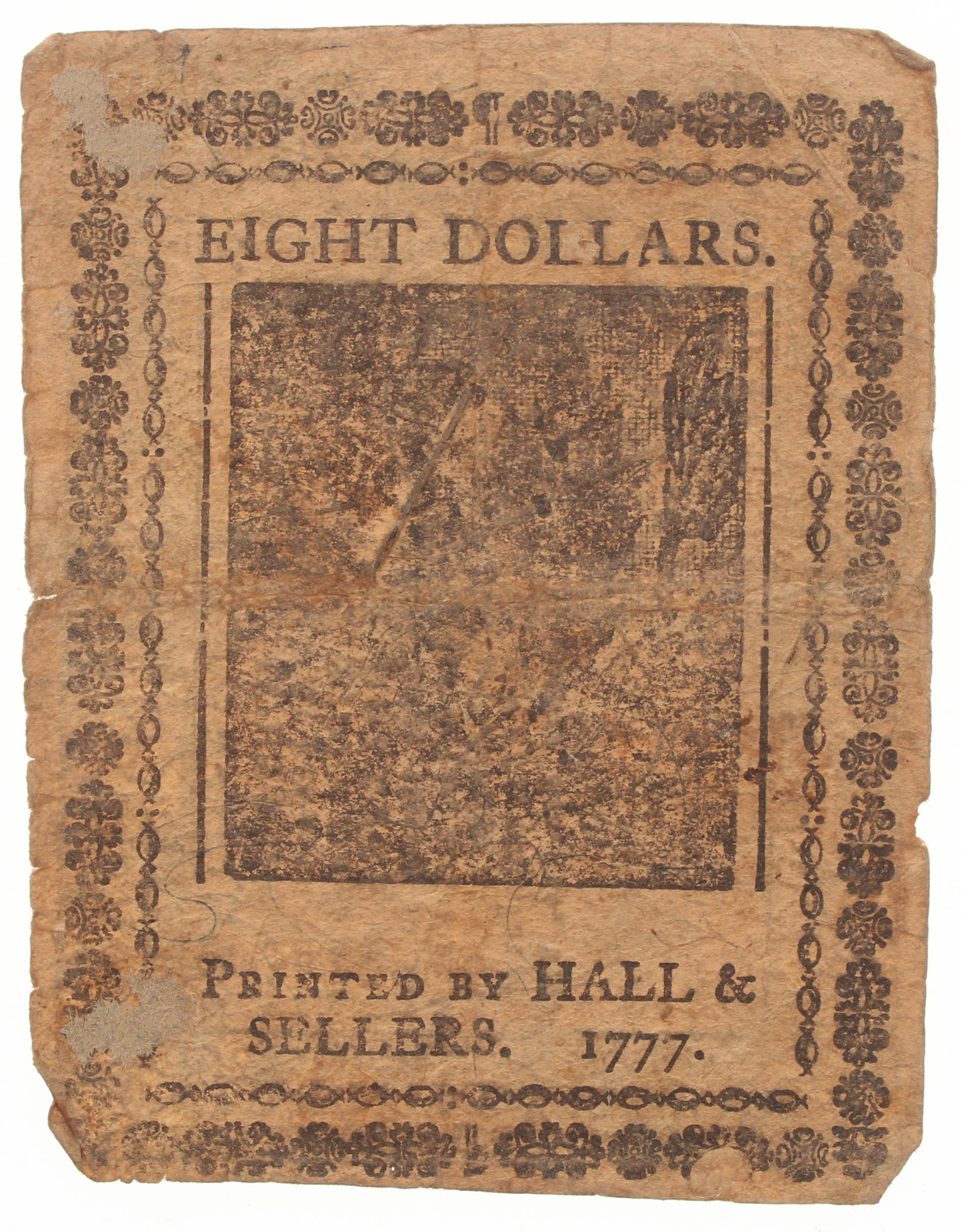 1777 $8 Eight Dollars Continental Colonial Currency Note | Pristine Auction