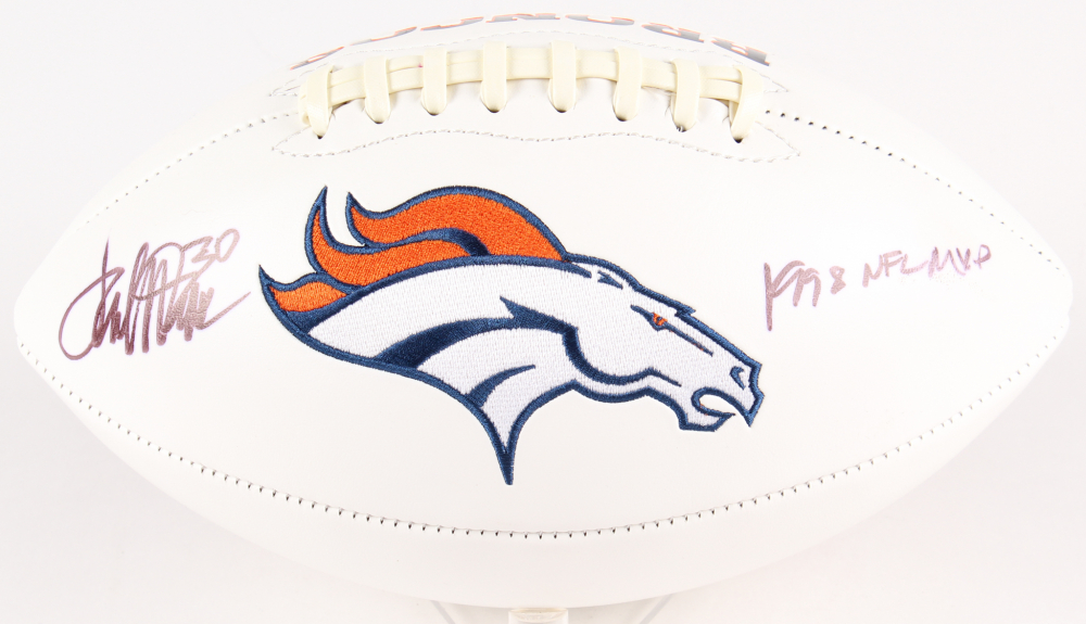 Terrell Davis Signed Broncos Logo Football Inscribed "1998 NFL MVP ...