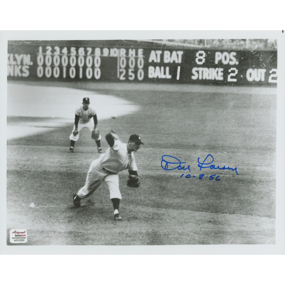 Don Larsen Signed Yankees 8x10 Photo Inscribed "10-8-56" (Autograph ...