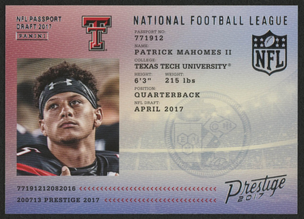2017 Prestige NFL Passport #5 Patrick Mahomes II | Pristine Auction