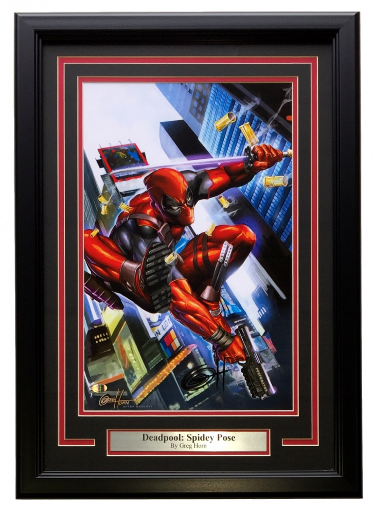 Greg Horn Signed "Deadpool: Spidey Pose" 17x25 Custom Framed Lithograph ...