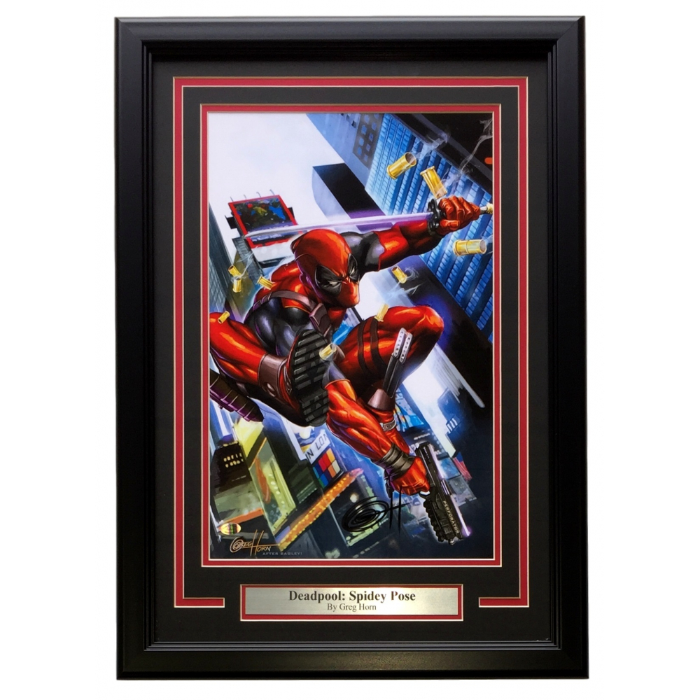 Greg Horn Signed "Deadpool: Spidey Pose" 17x25 Custom Framed Lithograph ...