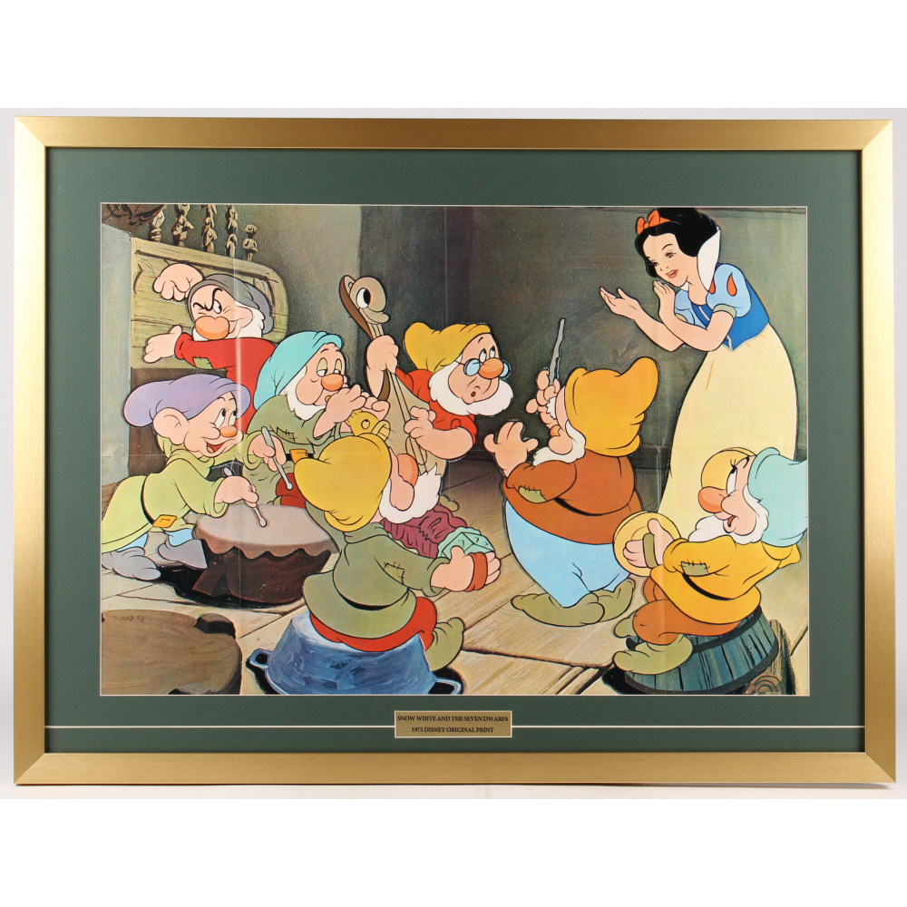 Vintage 1975 Walt Disney "Snow White" 26.5x35 Custom Framed Print ...