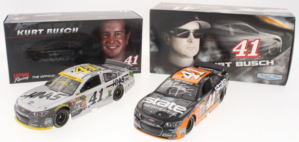 Lot of (2) Kurt Busch 1:24 Die Cast Cars with (1) Signed #41 Haas ...