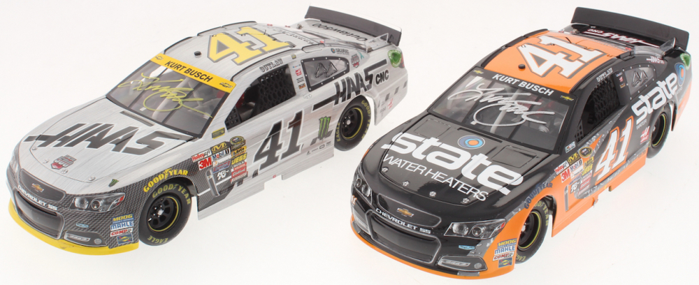 Lot of (2) Kurt Busch 1:24 Die Cast Cars with (1) Signed #41 Haas ...