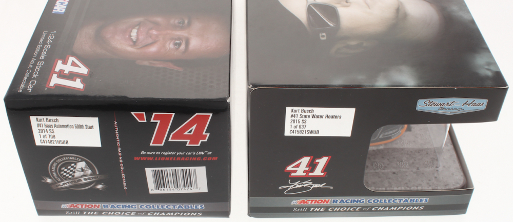 Lot of (2) Kurt Busch 1:24 Die Cast Cars with (1) Signed #41 Haas ...